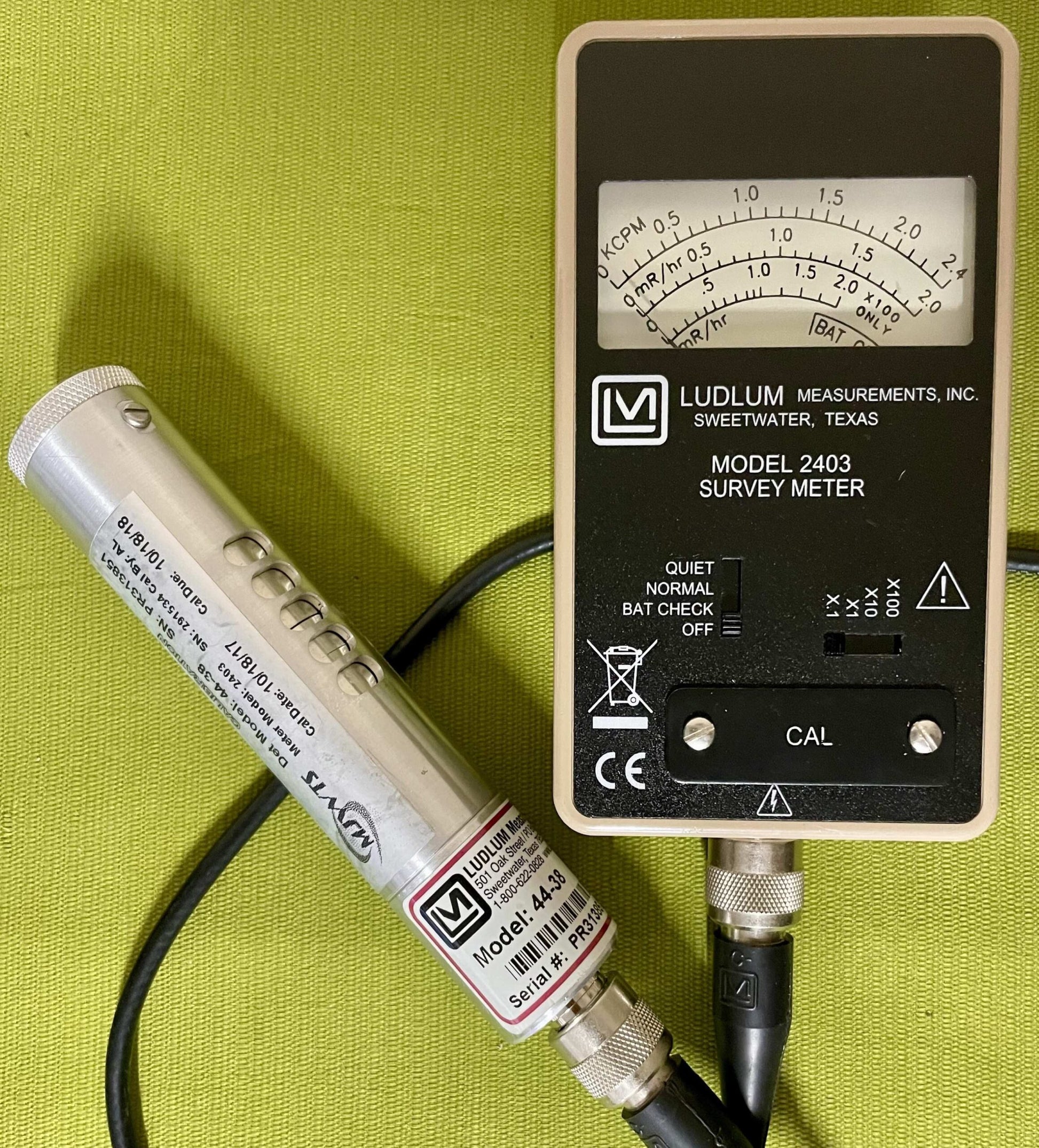Ludlum 2403 Pocket-Size Survey Meter with 44-38 Beta-Gamma D ...