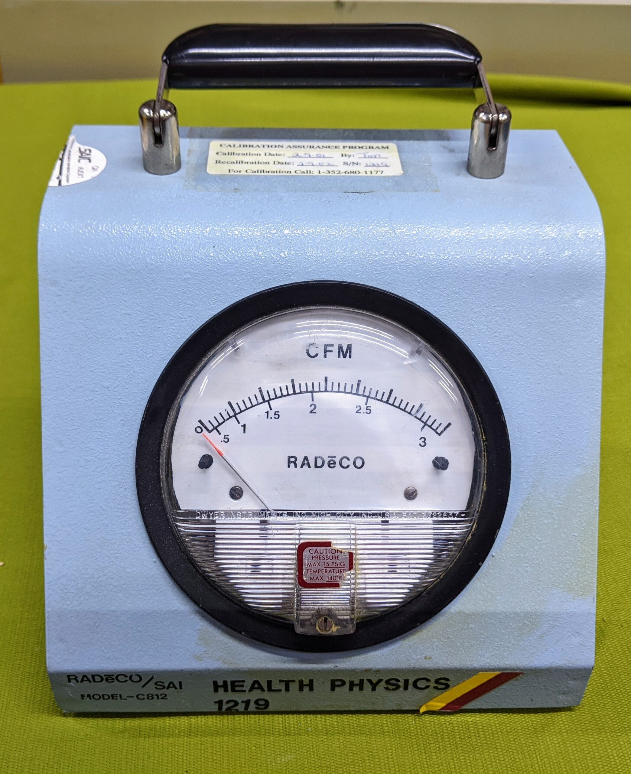 Radeco SAIC Air Flow Calibrator Model C812 | RADeCO – CHPConsultants
